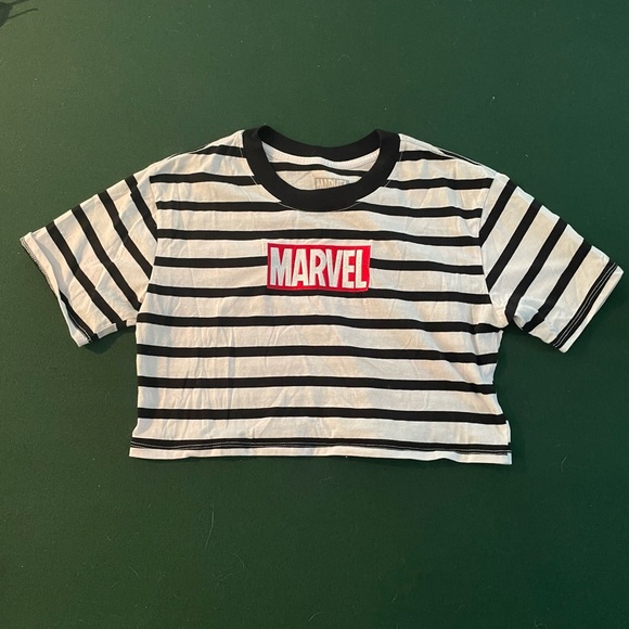 Marvel | Tops | Marvel Striped Crop T | Poshmark